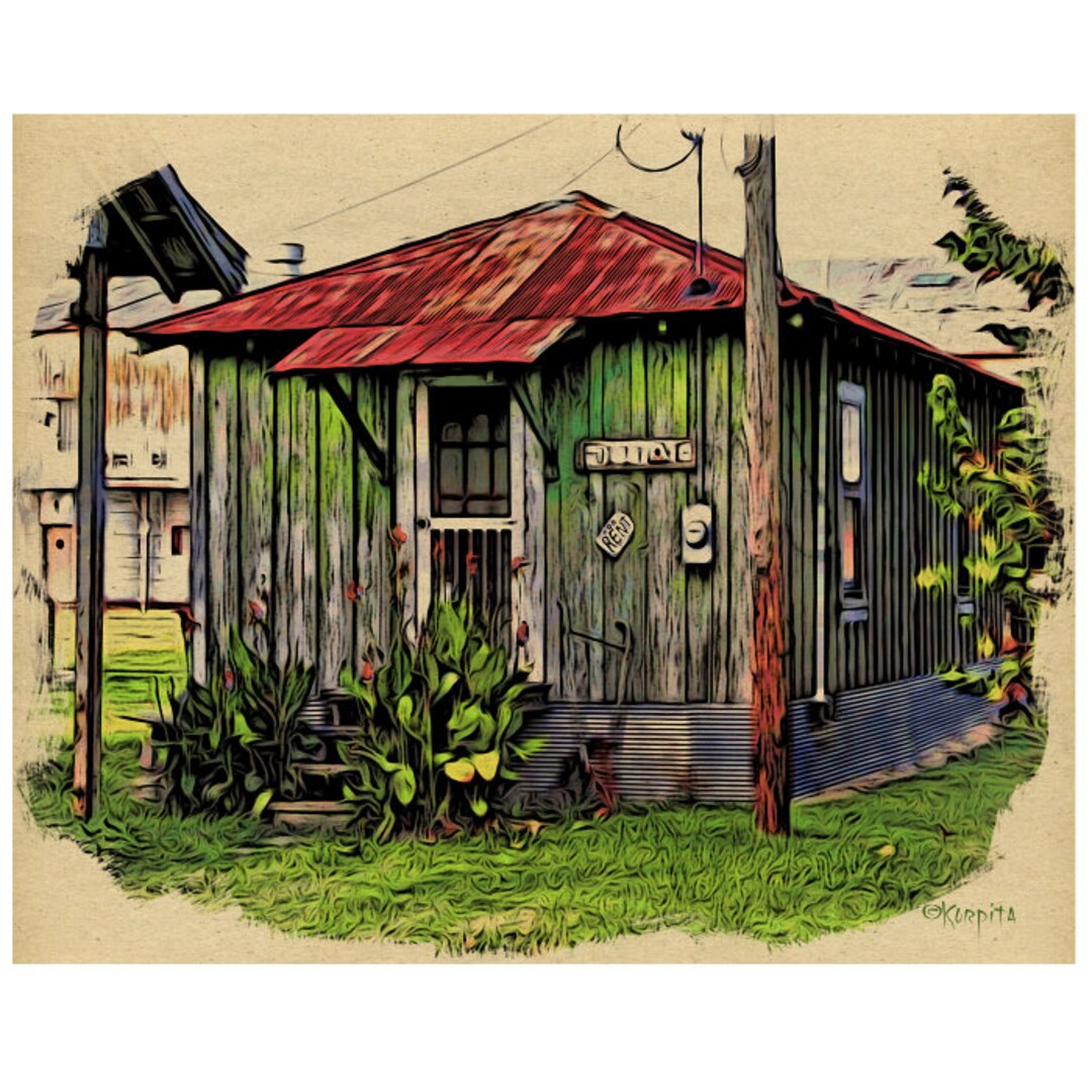 Shotgun House, Sharecropper Shack Print, Mississippi Delta Art, Shack ...