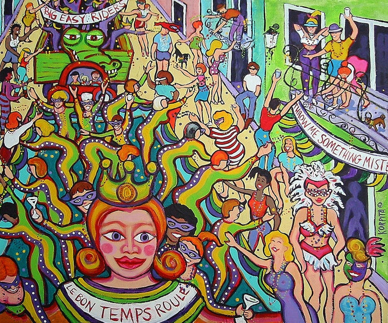 New Orleans Art, Mardi Gras Parade, French Quarter Painting, New ...