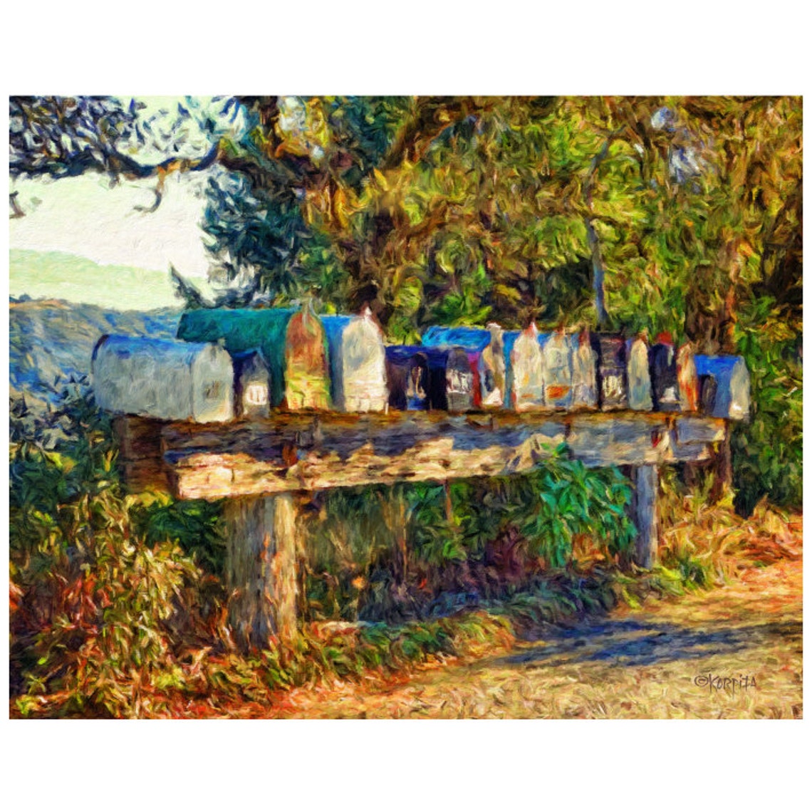 Colorful Mailboxes Mailbox Print Rural Mailboxes Country - Etsy