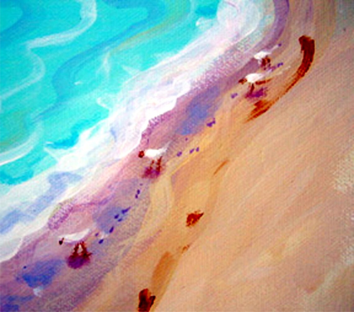 Beach Art, Women Collecting Shells, Shell Collector, Seashell Collector ...