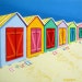 Beach Cabanas Art, Beach Huts Print, Flip Flop Art, Colorful Cabanas ...