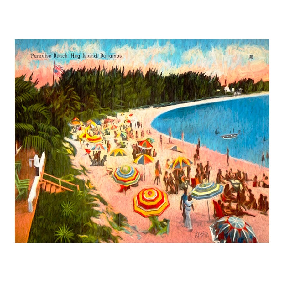 Vintage Postcard Art Vintage Beach Old Beach Postcard - Etsy España