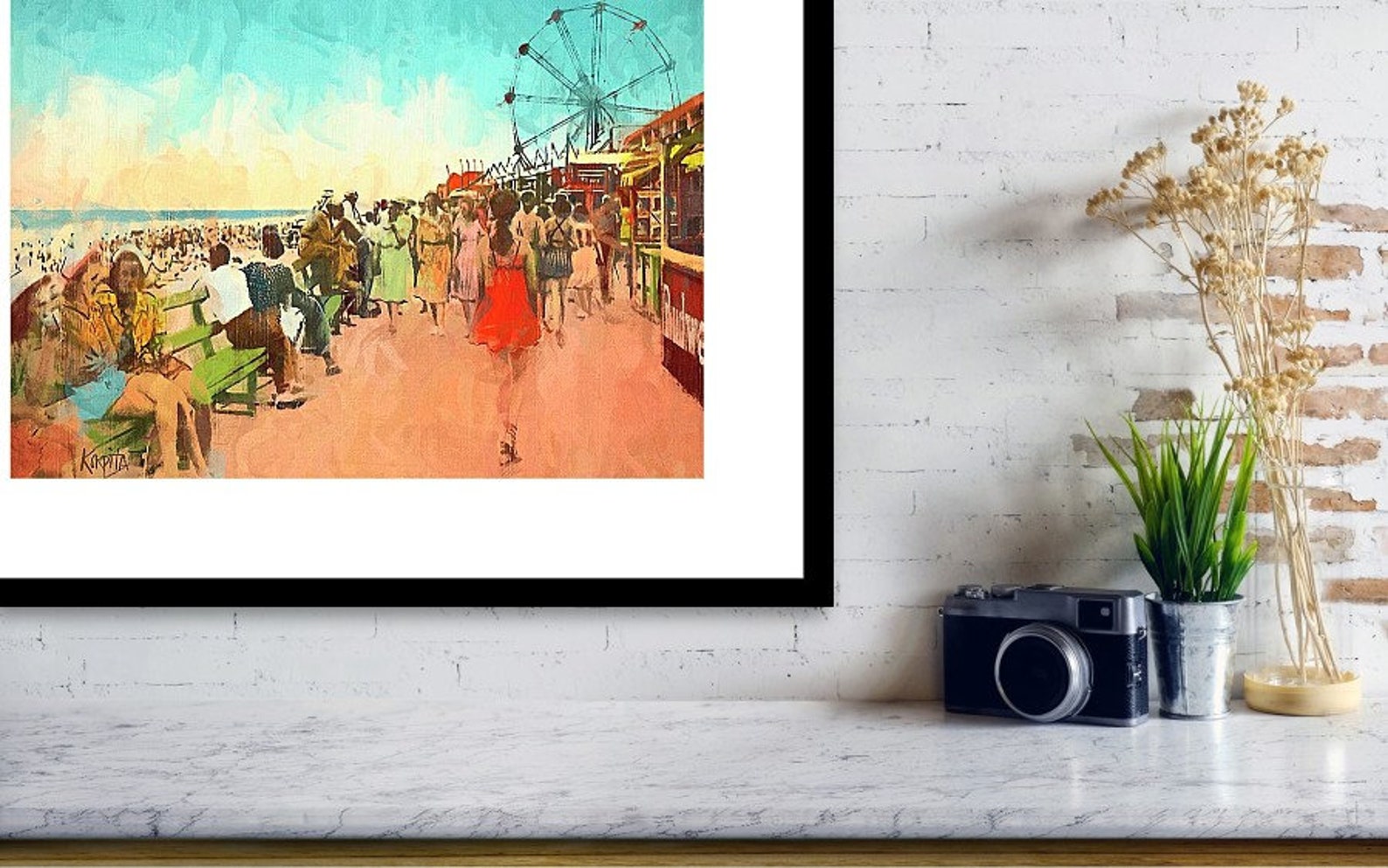 Vintage Postcard Art, Vintage Beach, Boardwalk, Old Beach Postcard ...