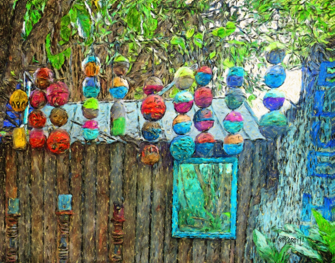 Key West Art Key West Print Fishing Floats Art Blue Heaven | Etsy