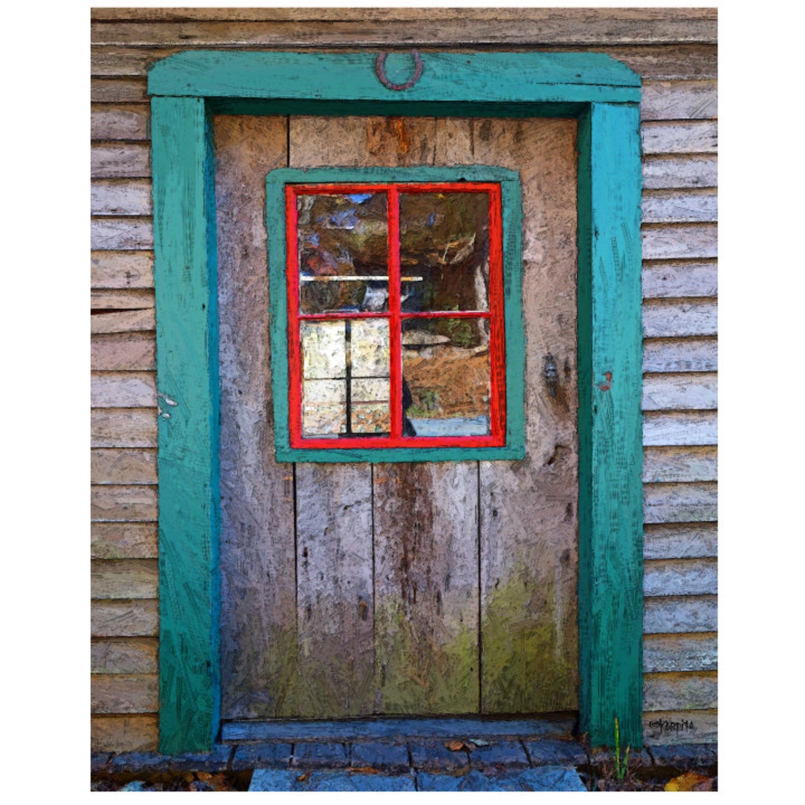 Old Door Print, Elkmont Cabin, Horseshoe Print, Abandoned Cabin, Rustic ...