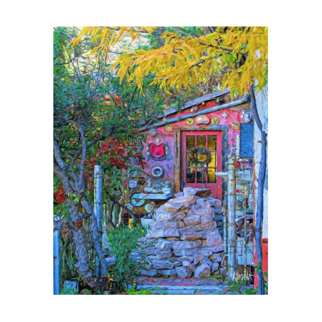 Bisbee AZ Art, Autumn Art, Bisbee House, Tiny House Art, Colorful ...
