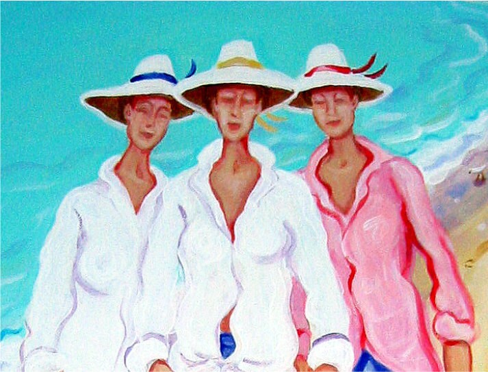 Beach Art Women Collecting Shells Shell Collector Seashell | Etsy