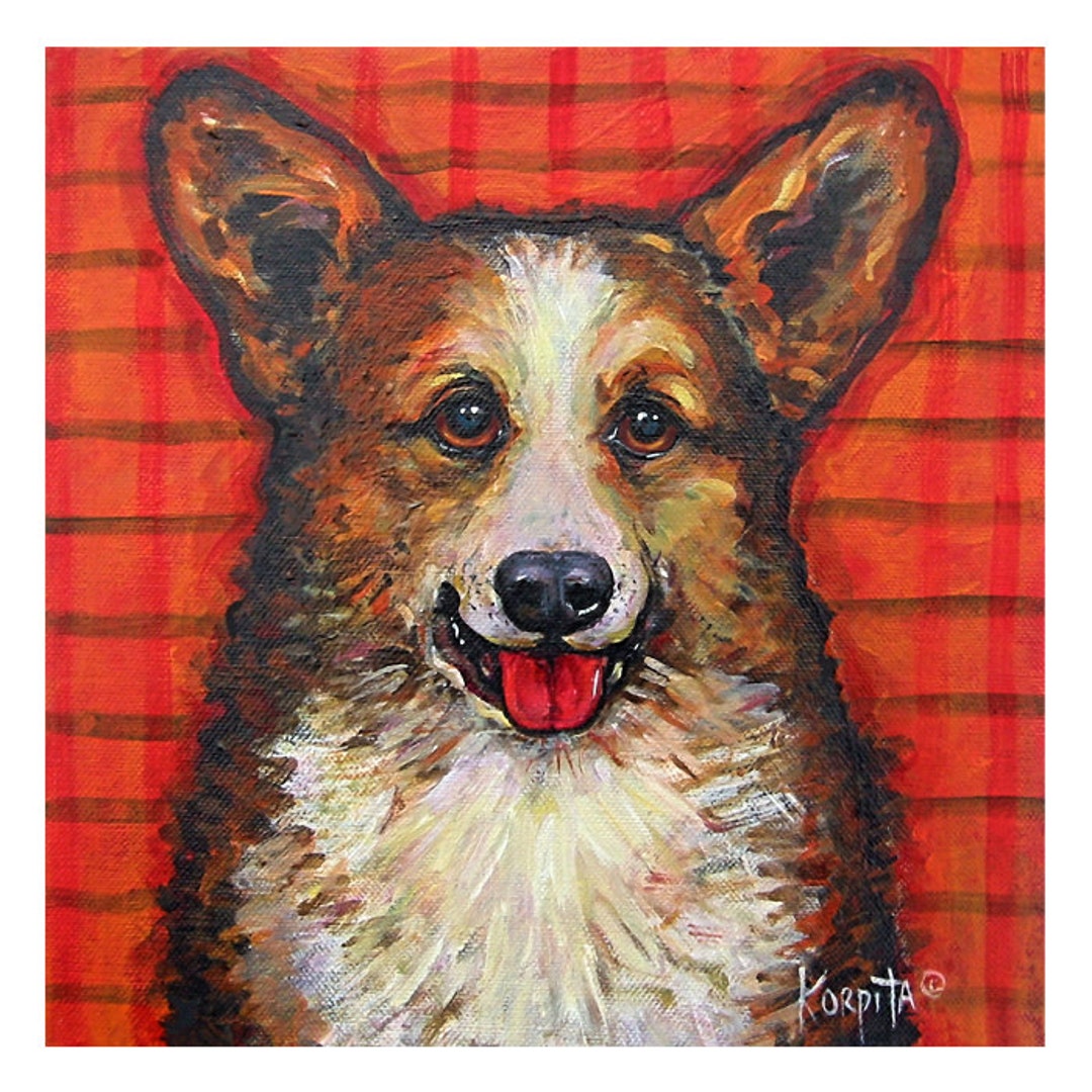 Welsh Corgie - Dog Portrait - Corgie Art - Dog Art - Pet Portrait ...
