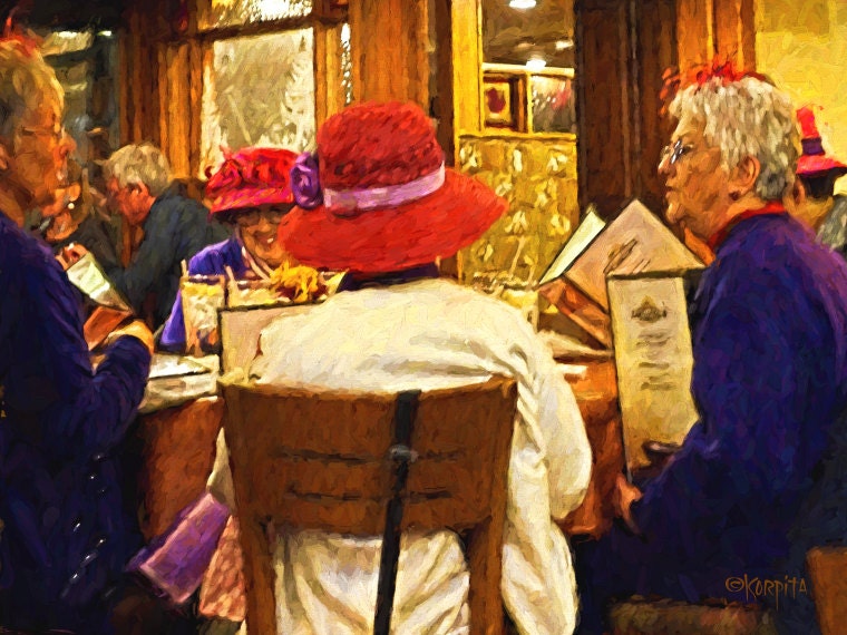 Red Hat Ladies Art Red Hat Society Art Ladies Luncheon Art - Etsy