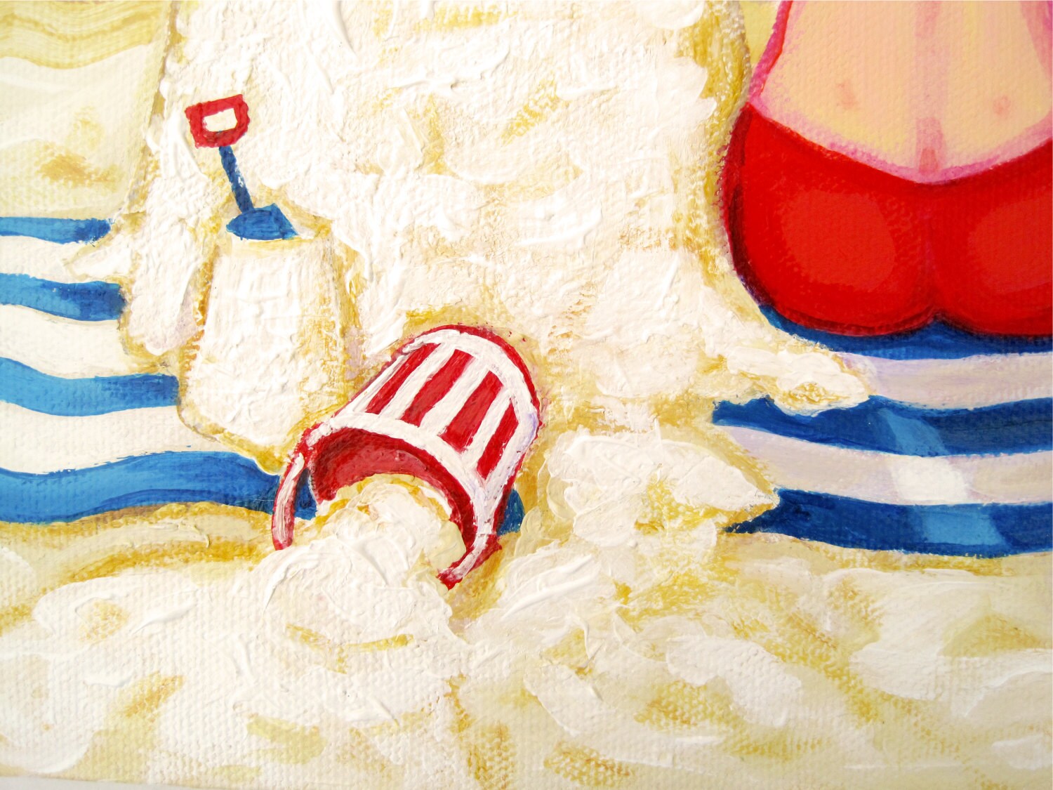 Beach Folk Art Whimsical Beach Art Seashore Print Seascape - Etsy Israel