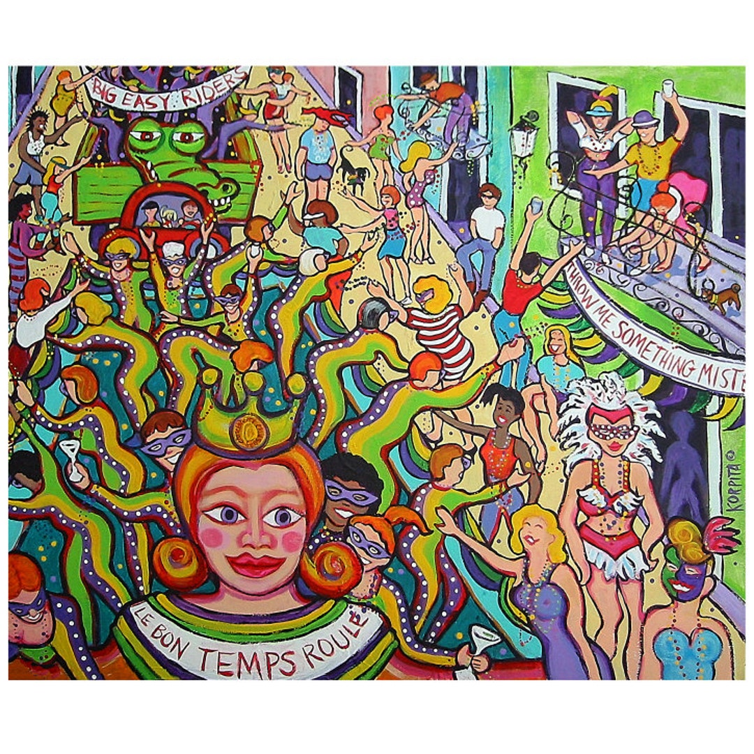 New Orleans Art, Mardi Gras Parade, French Quarter Painting, New ...