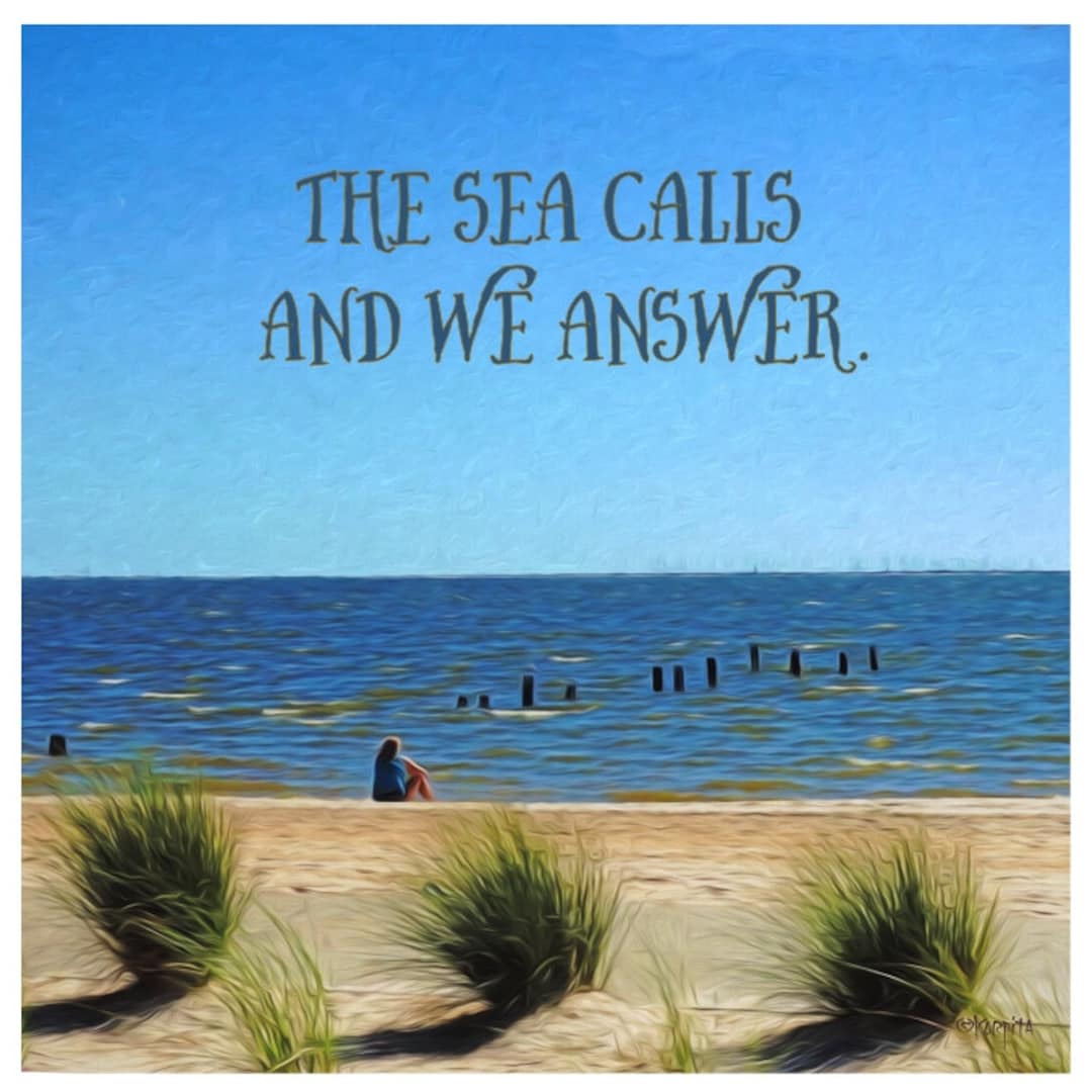 Inspirational Quote, Sea Quote, Woman on Beach, Coastal Art, Beach ...