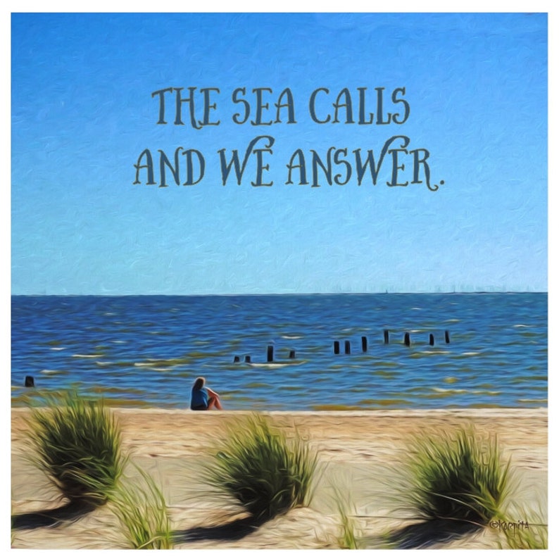 Inspirational Quote, Sea Quote, Woman on Beach, Coastal Art, Beach ...