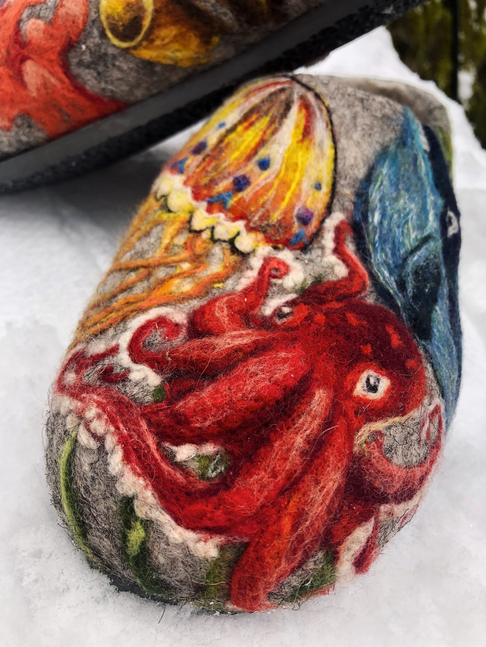 Felted Slippers- Ocean MADE TO ORDER - Etsy