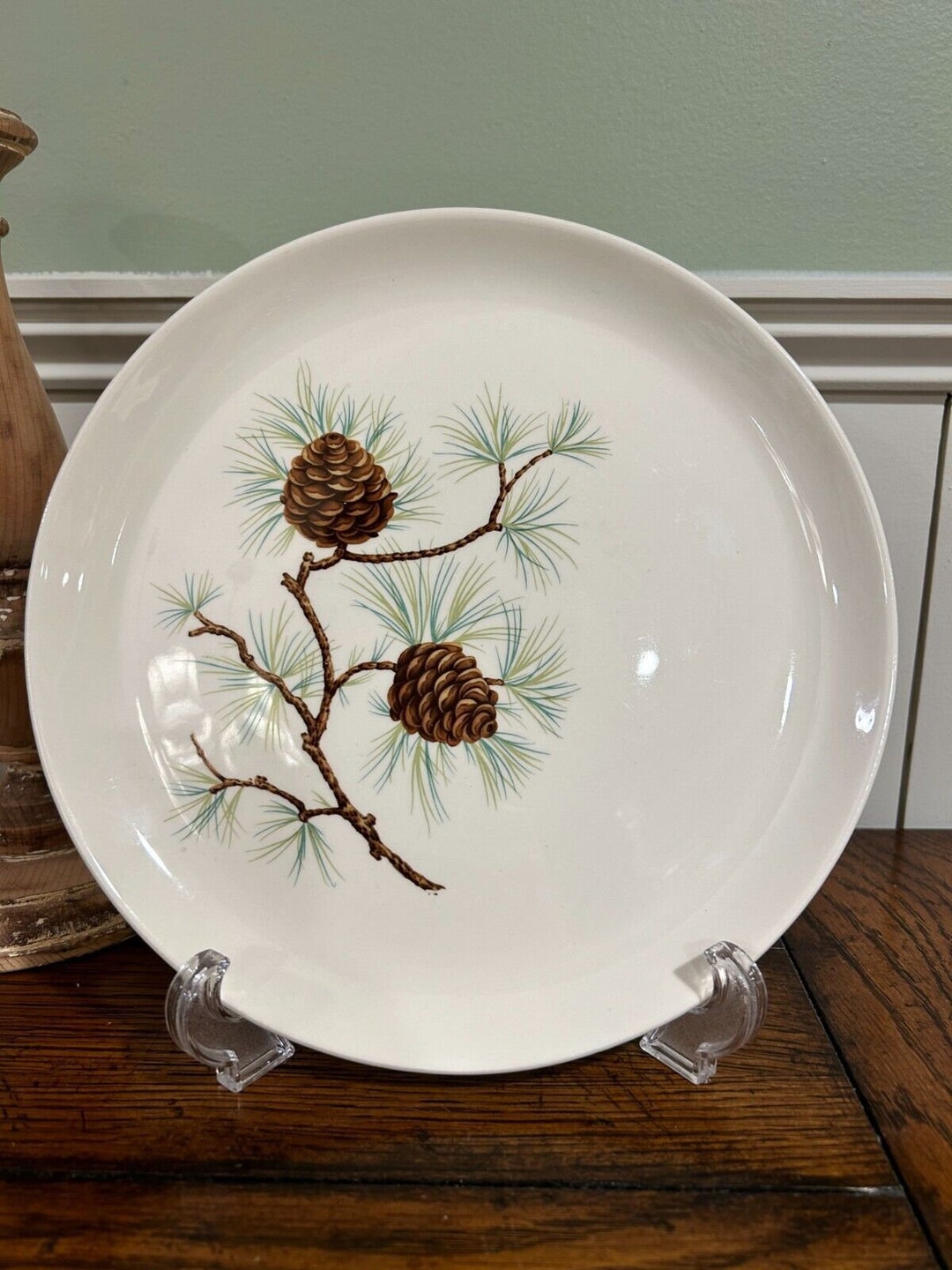 French Saxon China Pine Cone Pattern 9 Inch Plates 2 - Etsy