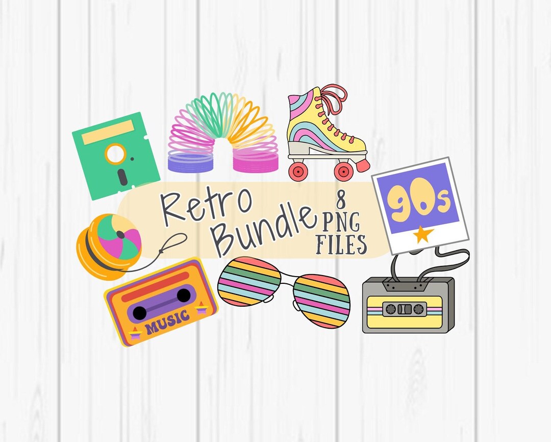 Retro Bundle PNG 300dpi Files, Reto Png, Vintage Png, 90s Png, Culture ...