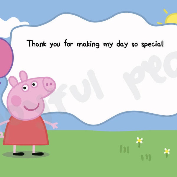 Peppa Pig Card - Etsy