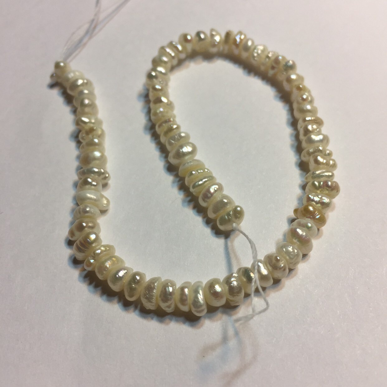 Keshi Button Style Lake Pearls. Center Drilled. 7 Strand. 5 X 4 X 3mm ...