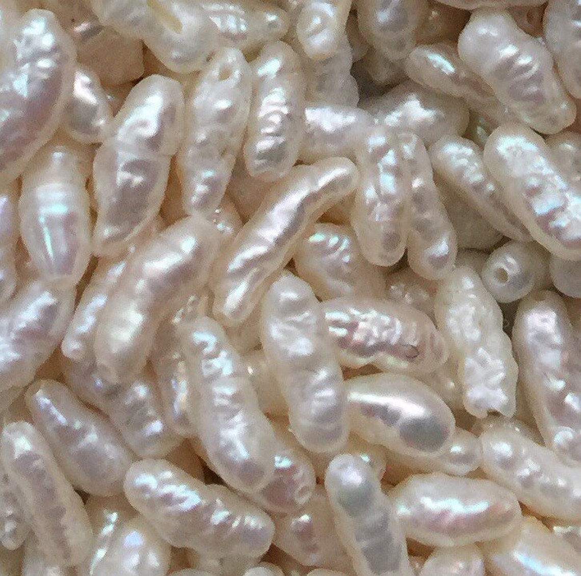 Long Rice Pearls. 100ctw. High Luster loose and fully drilled | Etsy