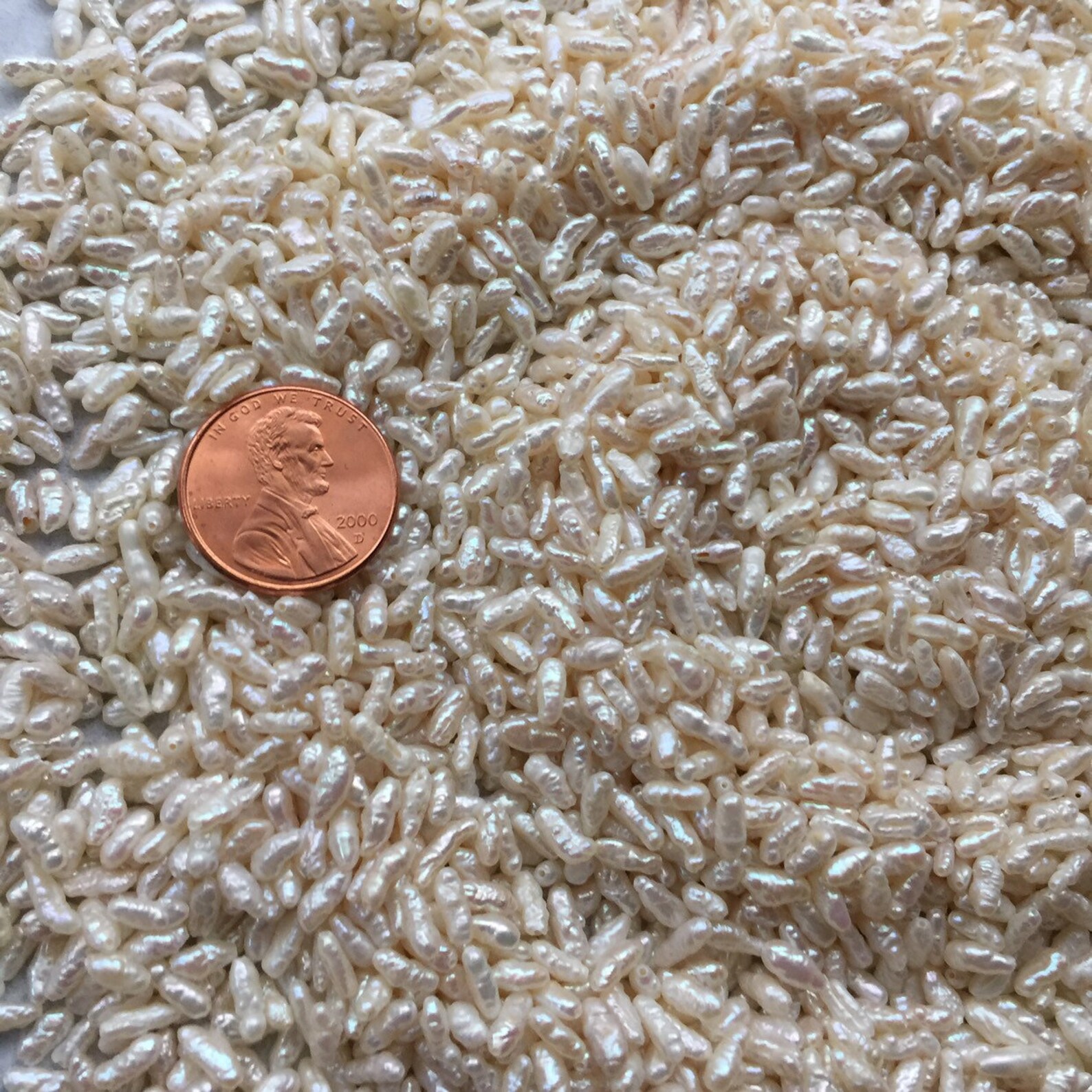 Long Rice Pearls. 100ctw. High Luster loose and fully drilled | Etsy