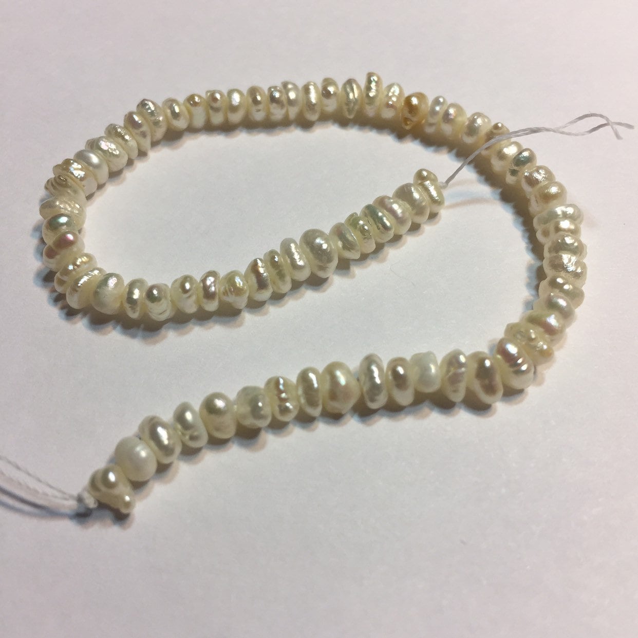 Keshi Button Style Lake Pearls. Center Drilled. 7 Strand. 5 X 4 X 3mm ...
