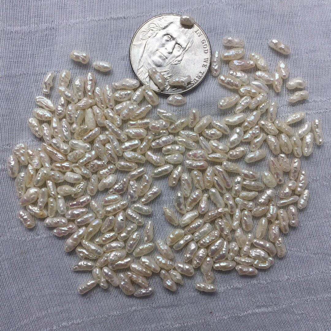 Rice Pearls. Long Rice, 50 Carats. 2 X 5 to 6.5 Mm. High Luster. NOS ...
