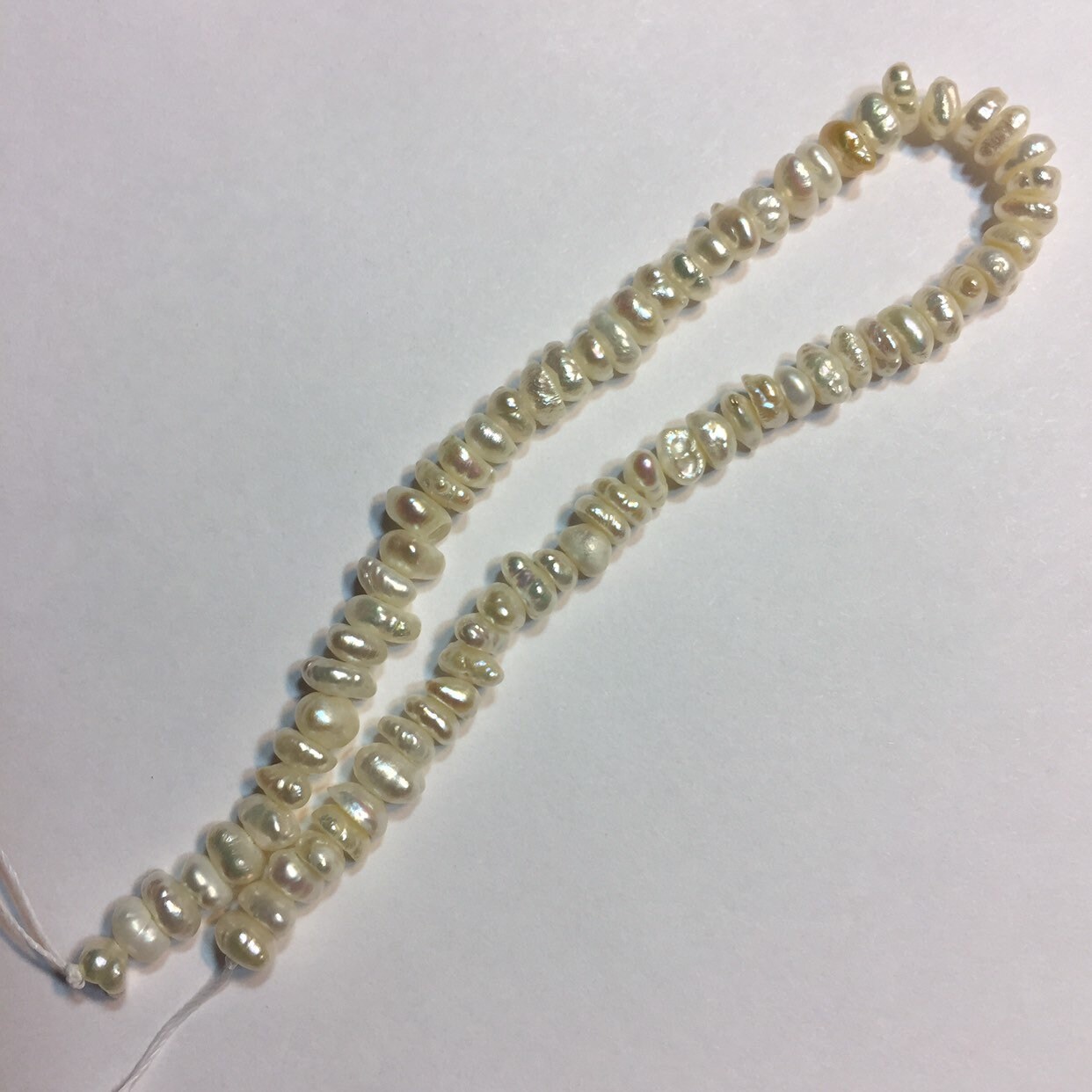 Keshi Button Style Lake Pearls. Center Drilled. 7 Strand. 5 X 4 X 3mm ...