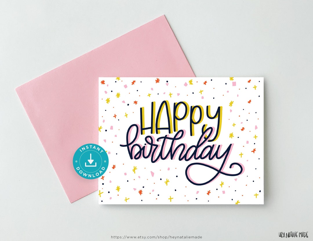 Happy Birthday Printable Card - Etsy