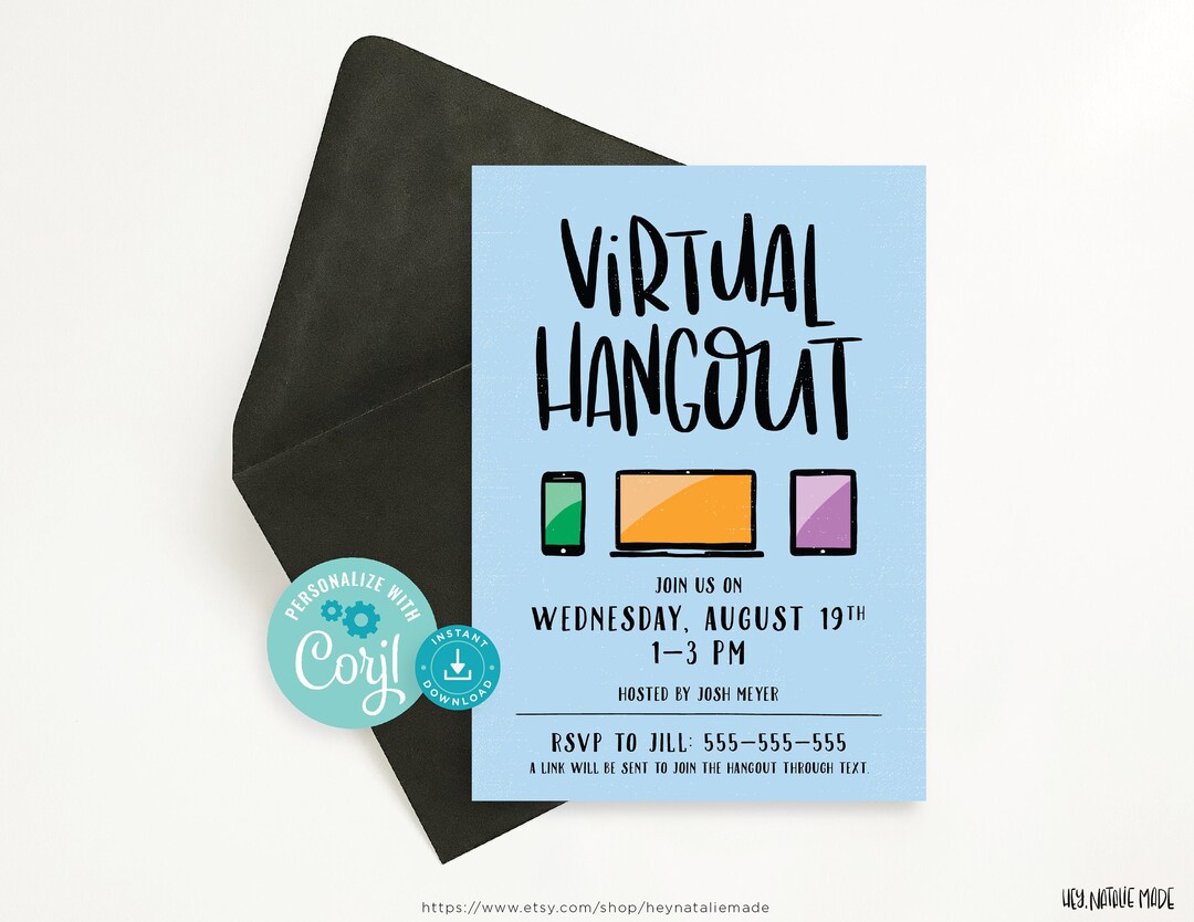 Virtual Hangout Invitation - Etsy