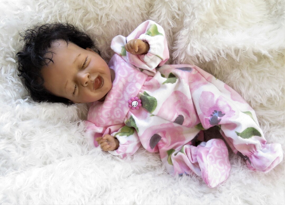 12 Inch Baby Footie Sleeper Pajamas for Reborn Silicone Mini Art Doll ...