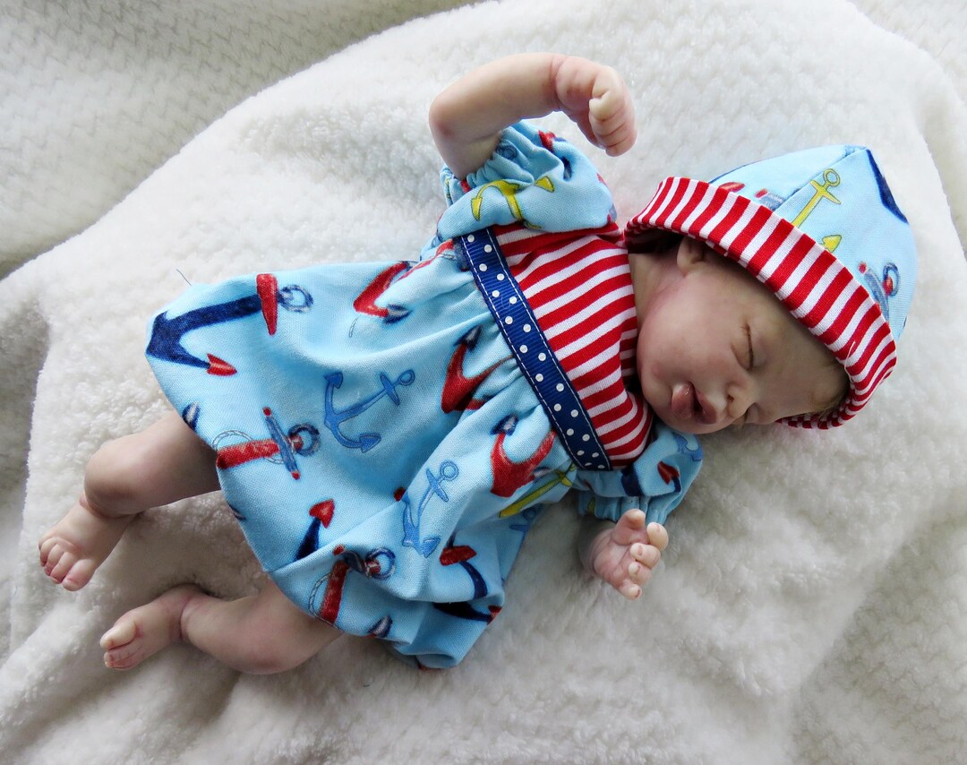 9-10 Inch Micro Mini Baby Boys Cotton Romper Set for Silicone Reborn ...