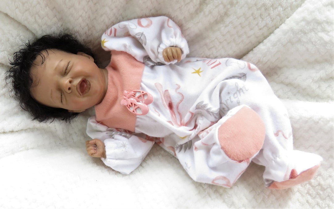 12 Inch Baby Footie Sleeper Pajamas for Reborn Silicone Mini Art Doll ...