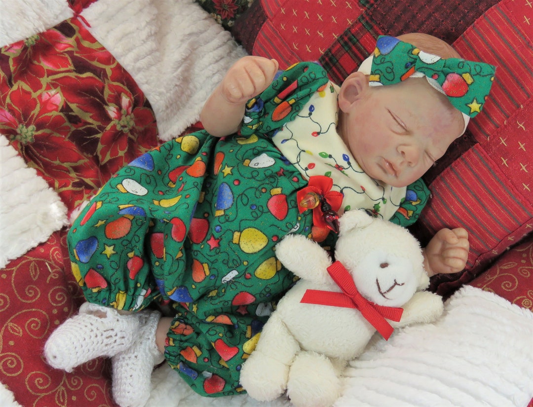 Silicone Reborn Mini Baby Christmas Romper Set for 10 Inch Art Doll ...