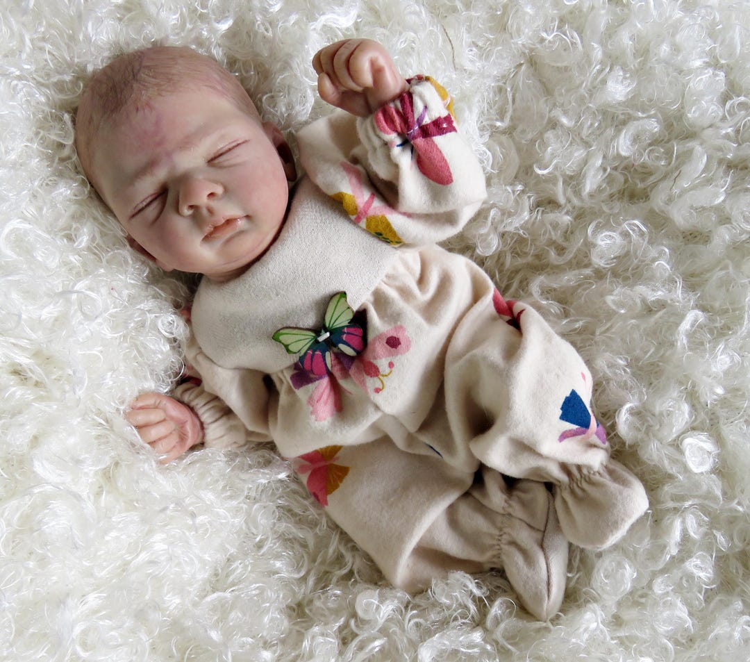 10 Inch Baby Footie Sleeper Pajamas for Reborn Silicone Mini Art Doll ...