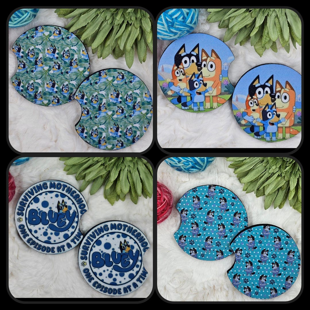 Bluey Neoprene Car Coasters - Etsy