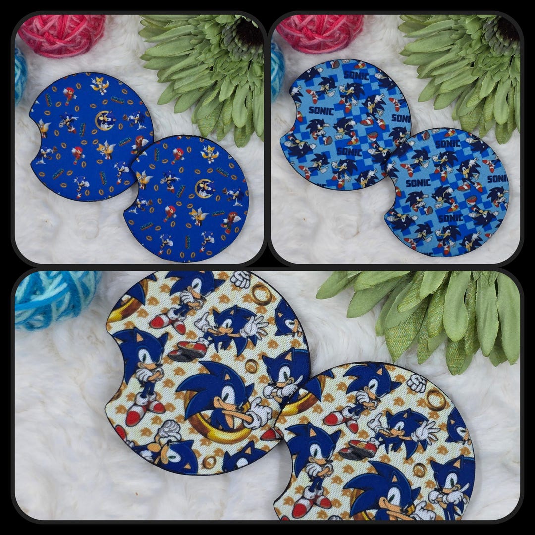 Sonic the Hedgehog Neoprene Car Coasters - Etsy
