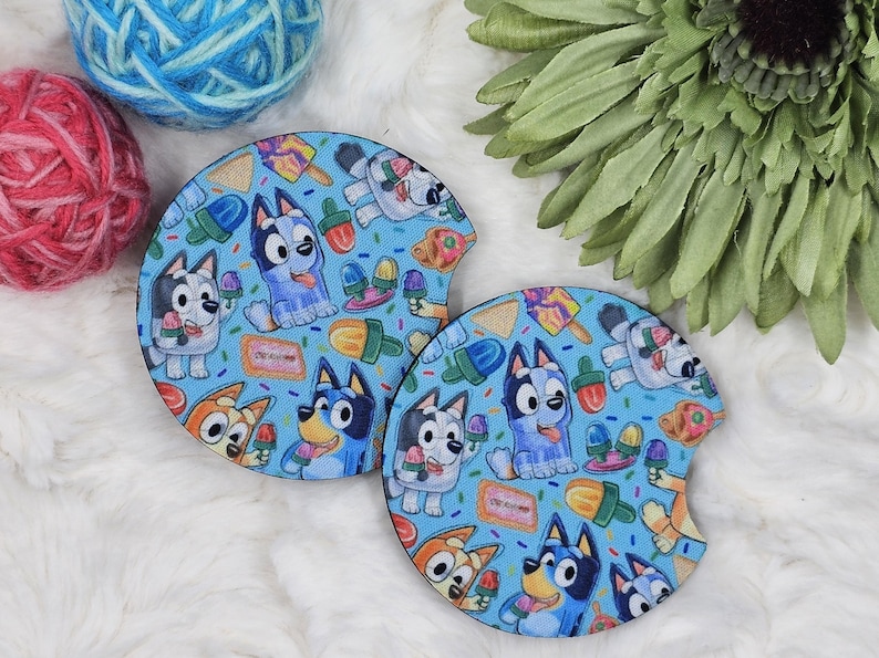 Bluey Neoprene Car Coasters - Etsy