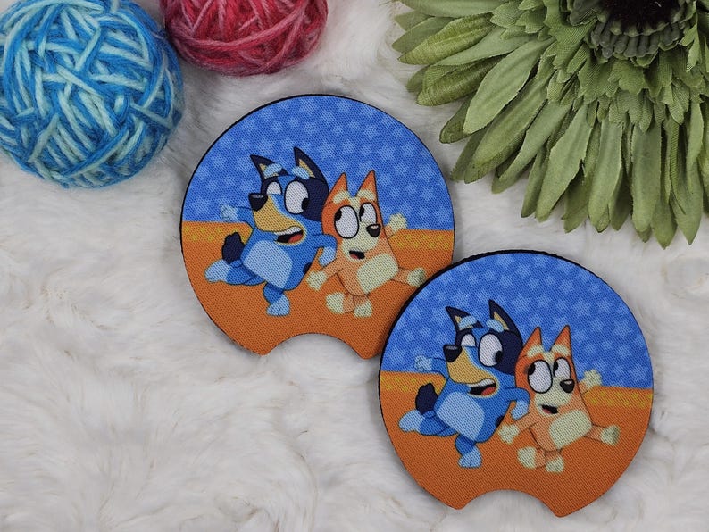 Bluey Neoprene Car Coasters - Etsy