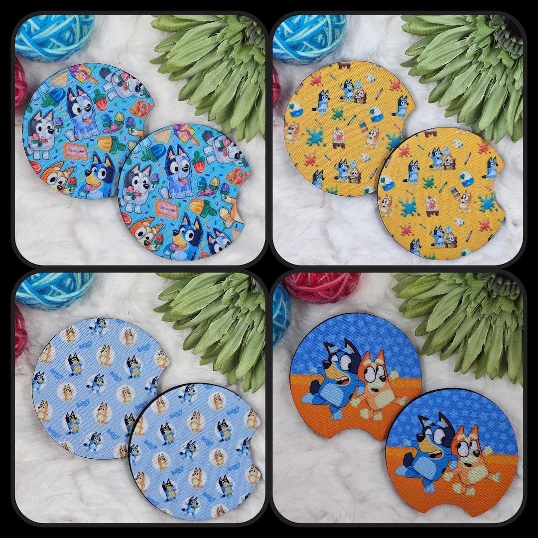 Bluey Neoprene Car Coasters - Etsy
