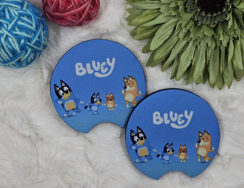 Bluey Neoprene Car Coasters - Etsy