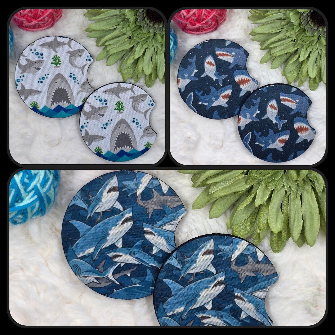 Shark Neoprene Car Coasters - Etsy