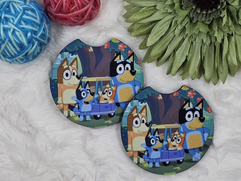 Bluey Neoprene Car Coasters - Etsy