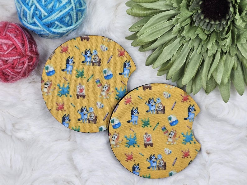 Bluey Neoprene Car Coasters - Etsy