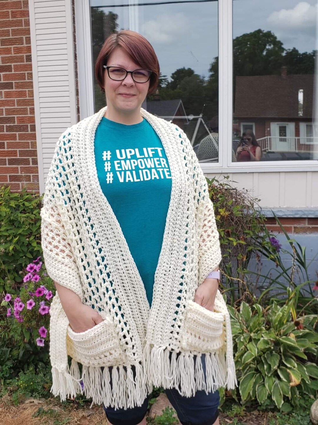 Women's Shawl Wrap With Pockets Crochet Shawl Accessory/yarn/crochet ...