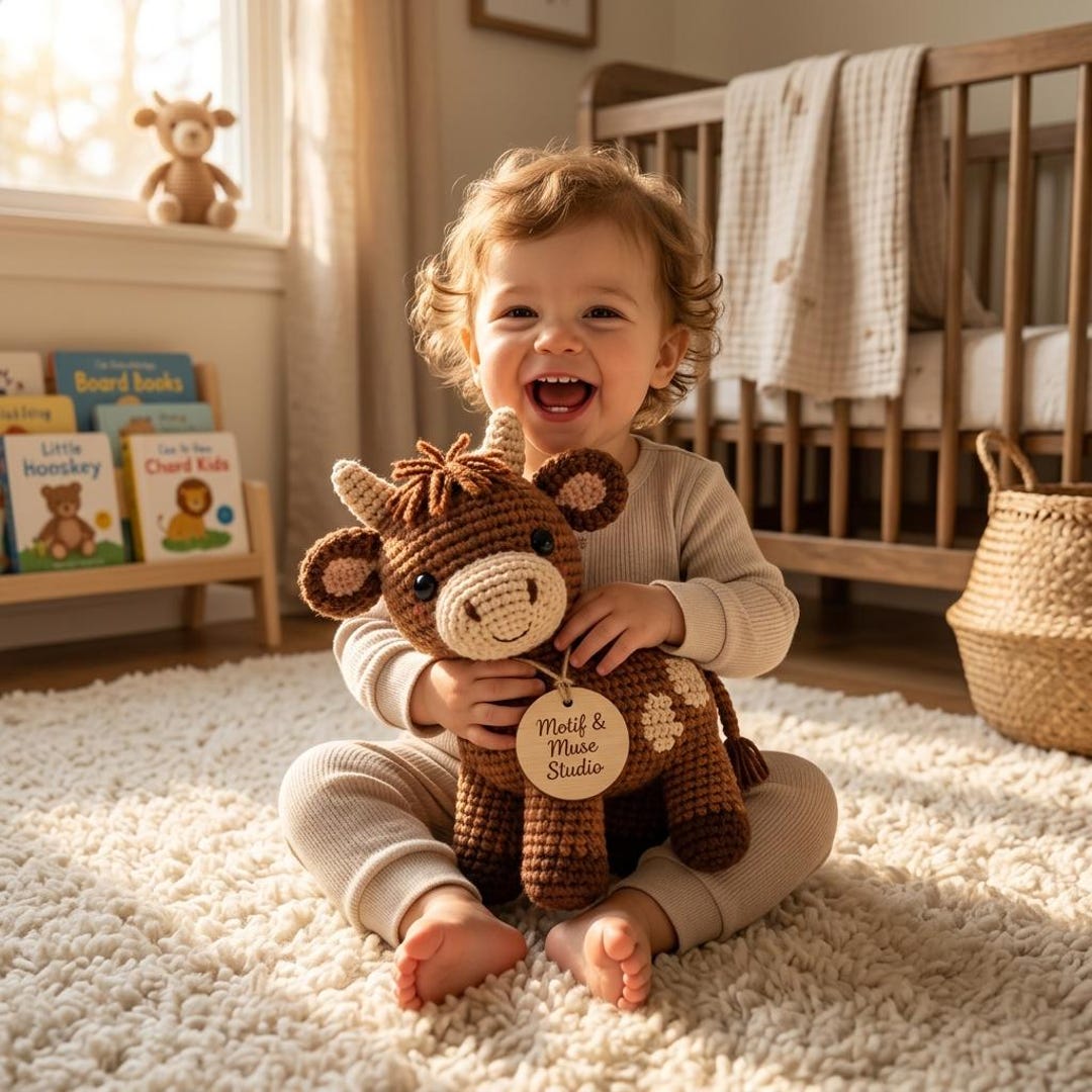 Brown Cow Crochet Pattern PDF, Highland Style Cow Amigurumi Pattern ...