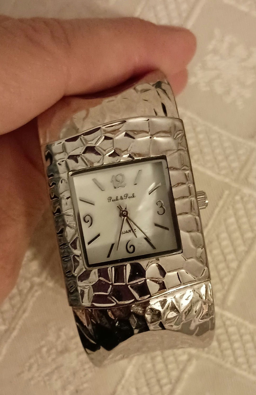 Hammered Metal Cuff Watch by Peck &peck - Etsy