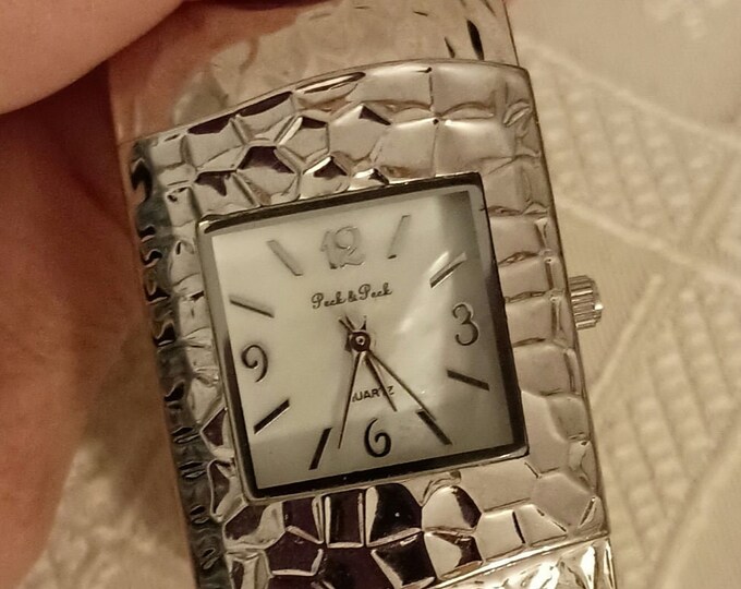 Hammered Metal Cuff Watch by Peck &peck - Etsy