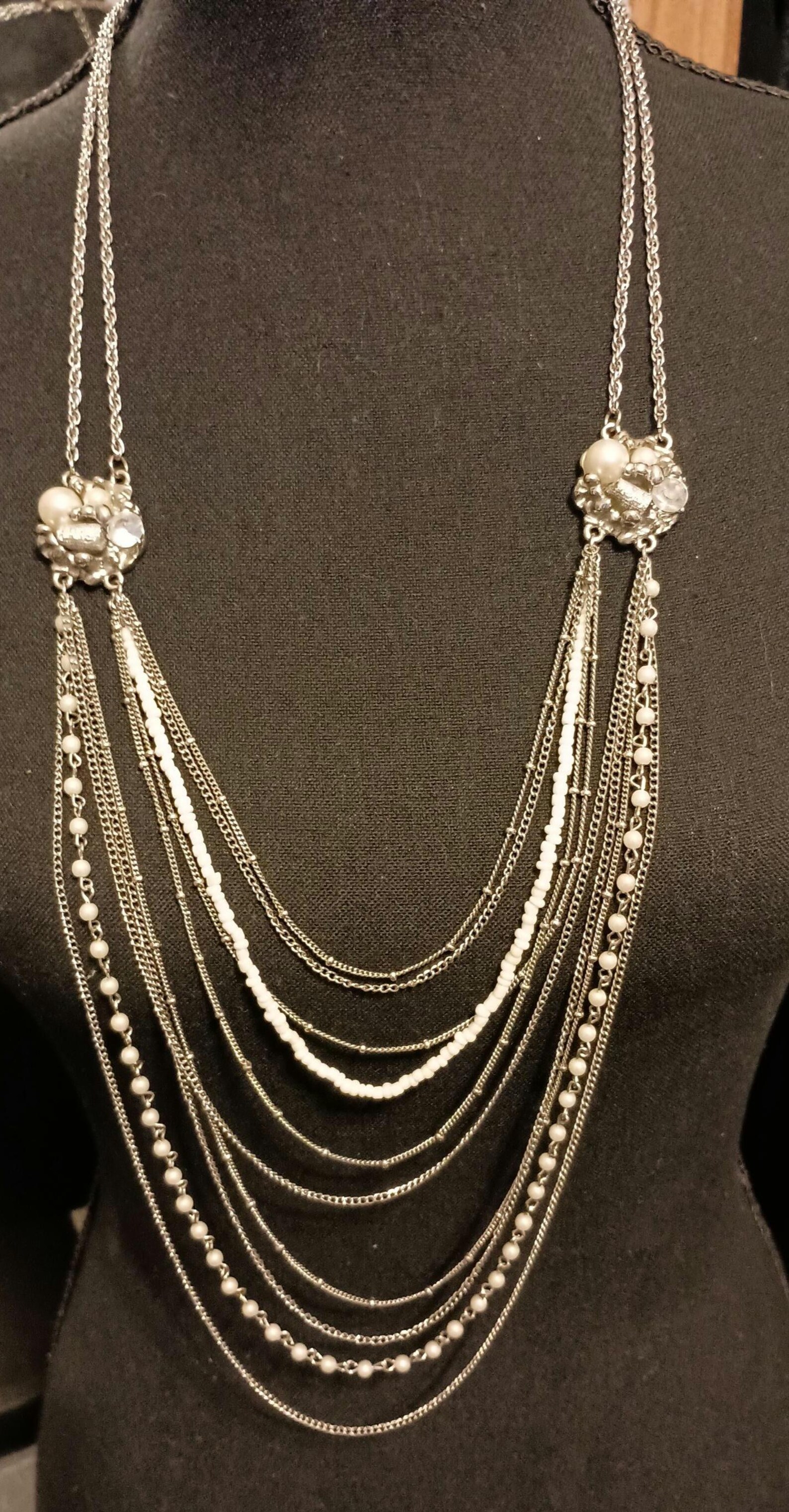 Long Draped Multi Strand Necklace - Etsy