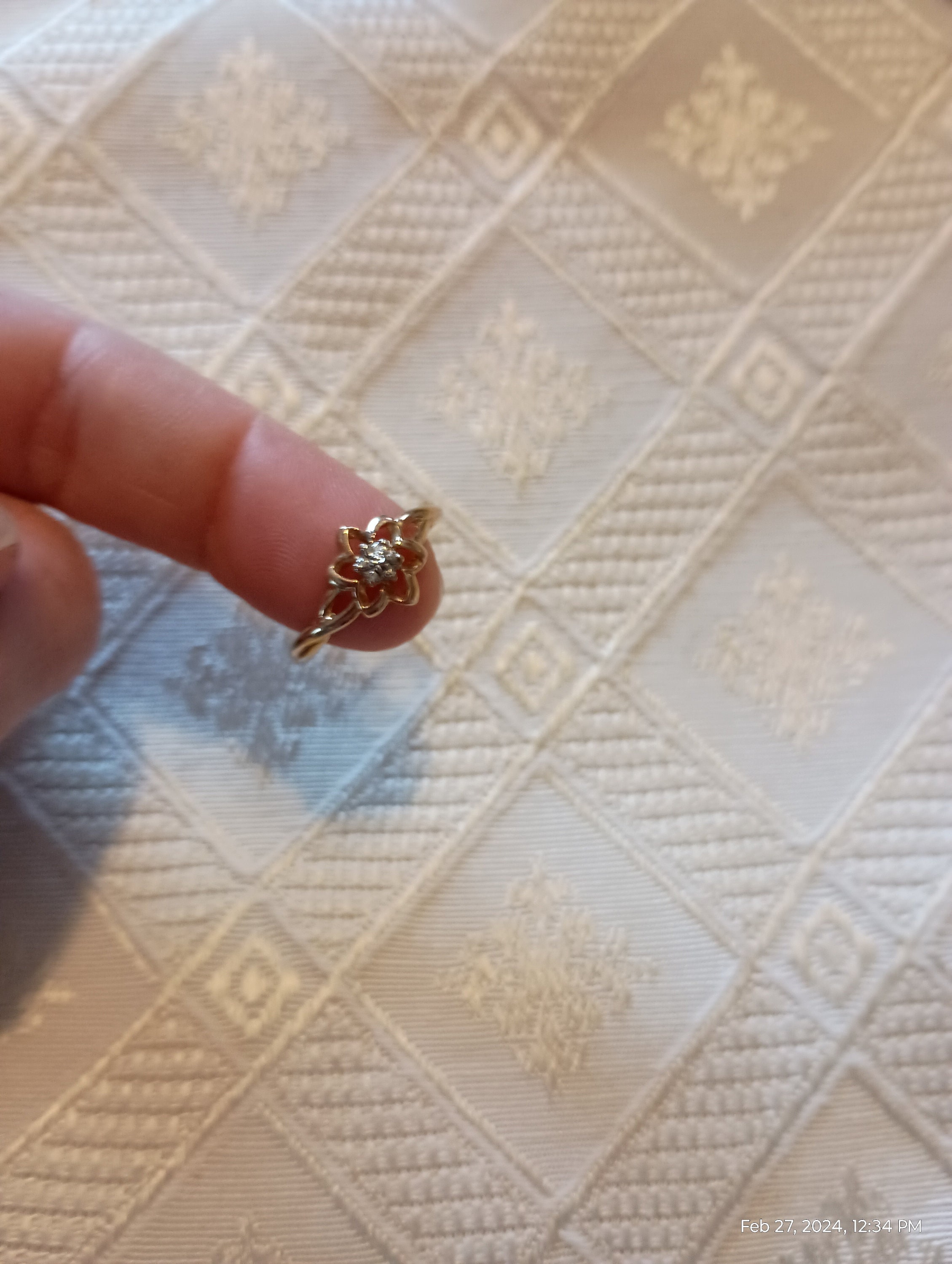 10k Flower Ring by JCM size 7 - Etsy