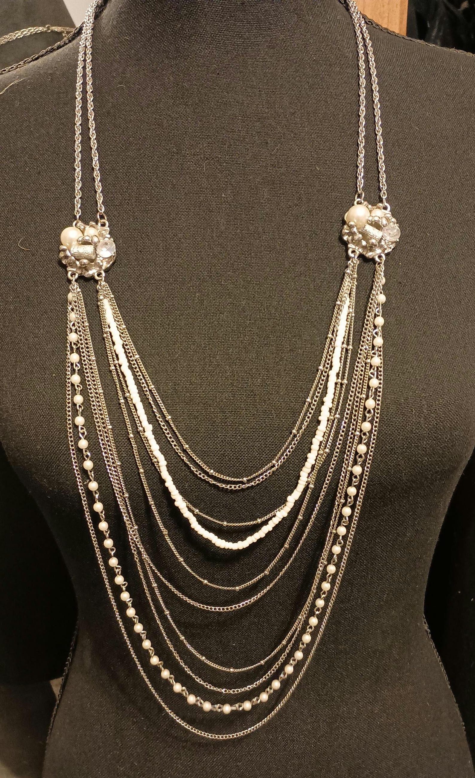 Long Draped Multi Strand Necklace - Etsy